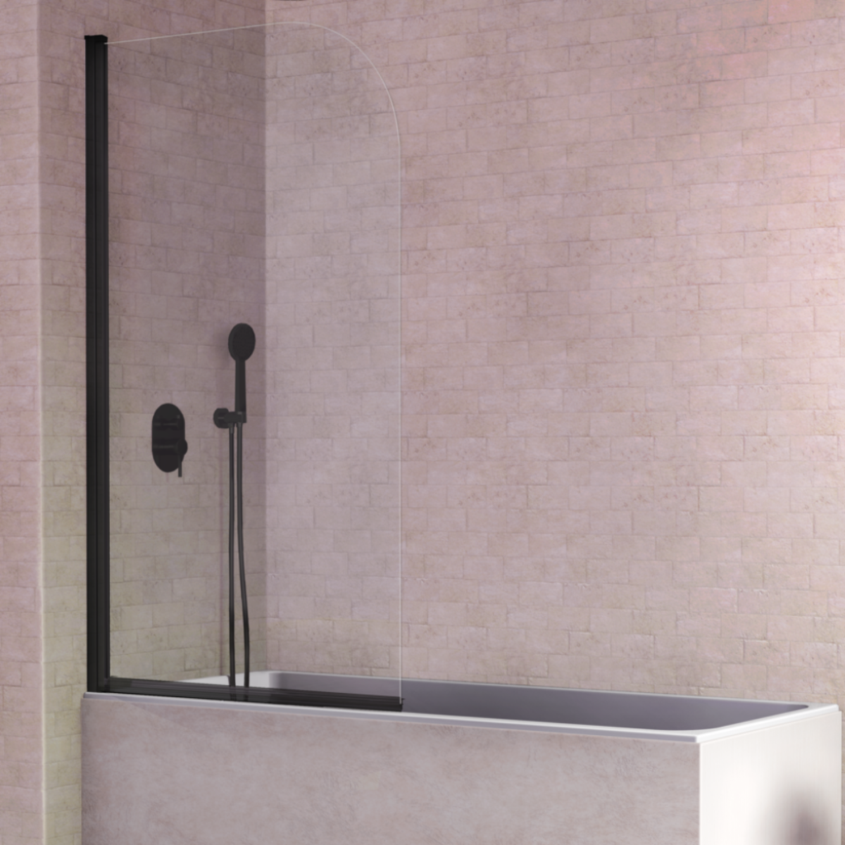 Pare-baignoire pivotant RITA profil noir mat – Le Monde du Bain