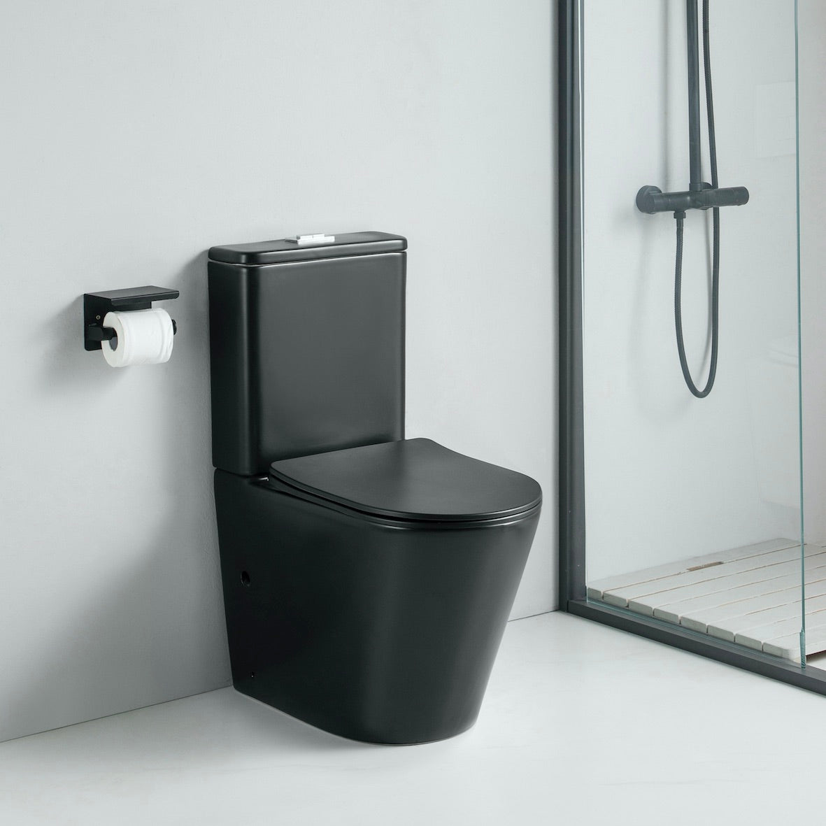 Toilette WC à poser CIPOLI en céramique noir mat – Le Monde du Bain